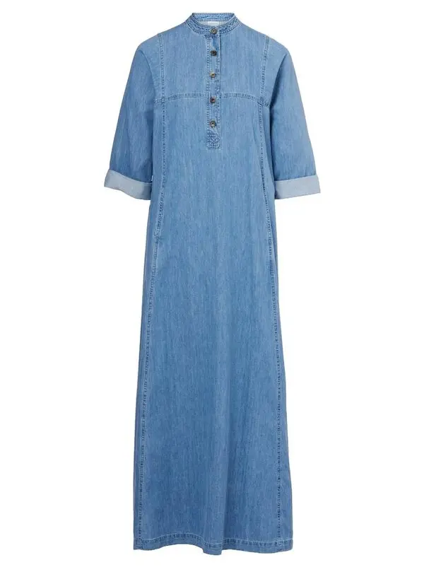 Dries Van Noten Denim Maxi Dress - Blue