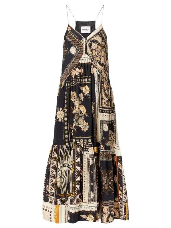 MARANT ETOILE Sabbage Printed Cotton Midi Dress - Multicoloured