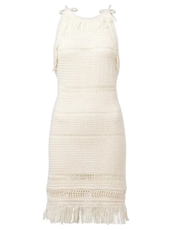 MARANT ETOILE Araliage Macramé Minidress - White