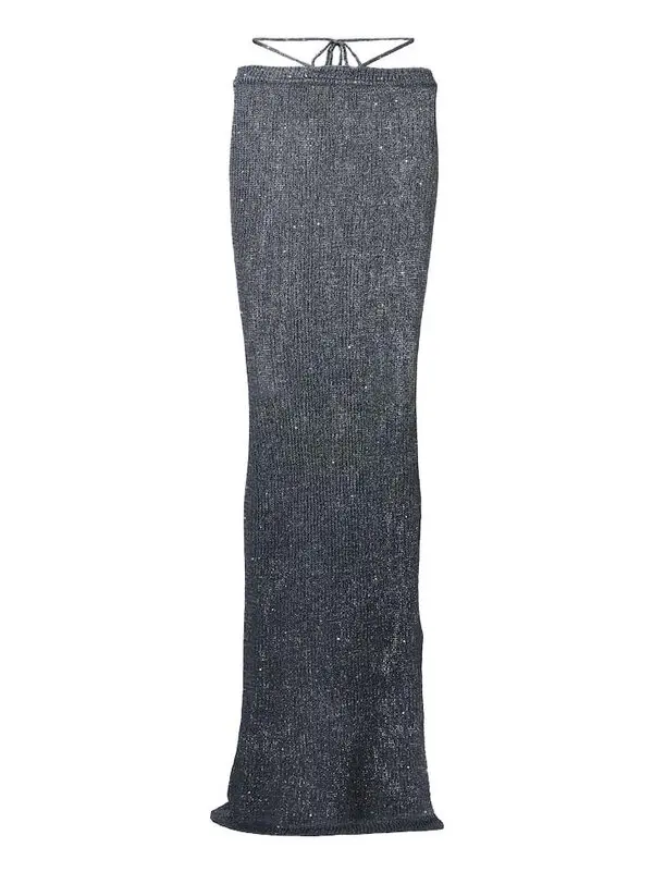 BANANHOT Alma Sequined Maxi Skirt - Grey