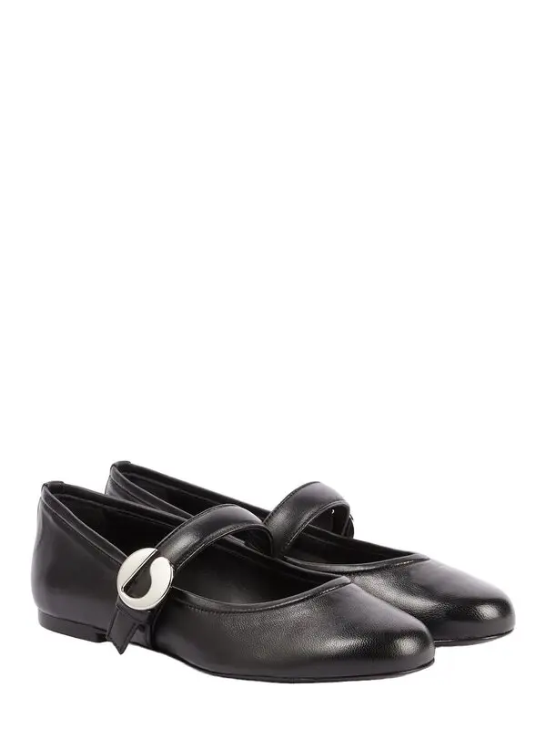 Coperni Belt Leather Ballet Flats - Black