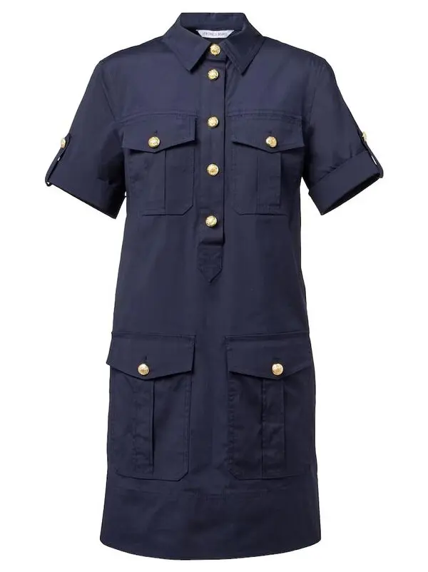 Veronica Beard Lucca Embellished Shirt Dress - Blue