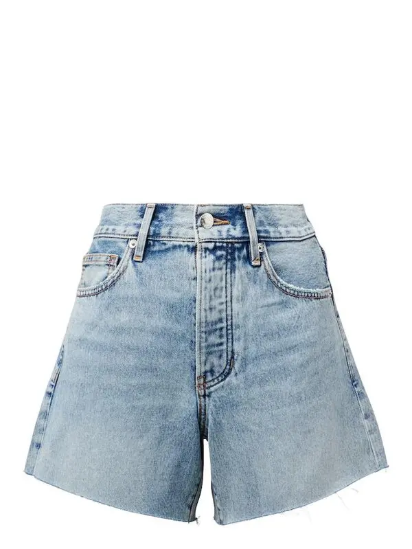 Veronica Beard High-rise Denim Shorts - Blue