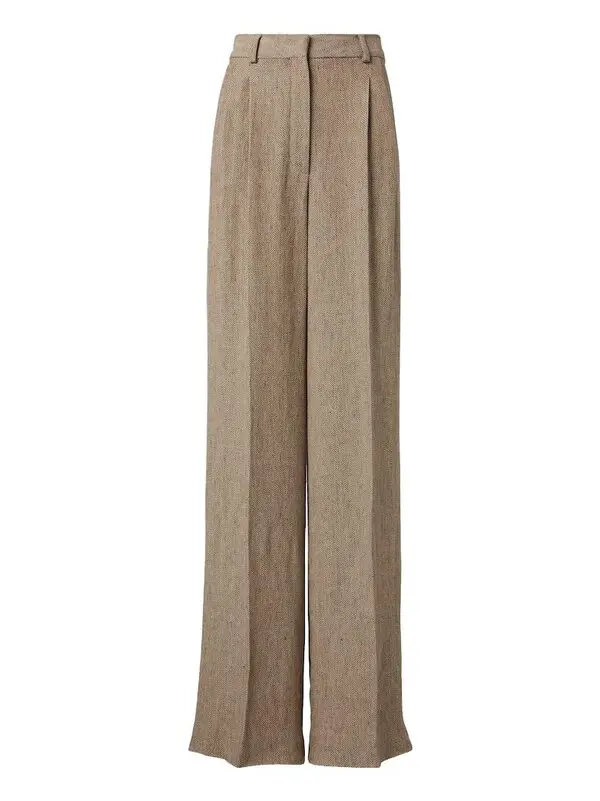 Loro Piana Nyack Chevron Wide-leg Pants - Brown