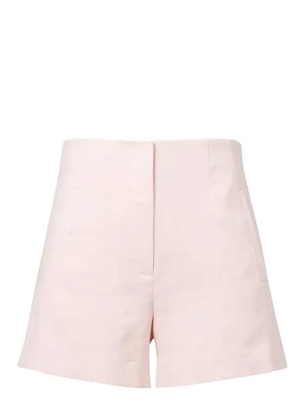 Veronica Beard Jazmin High-rise Linen-blend Shorts - Pink