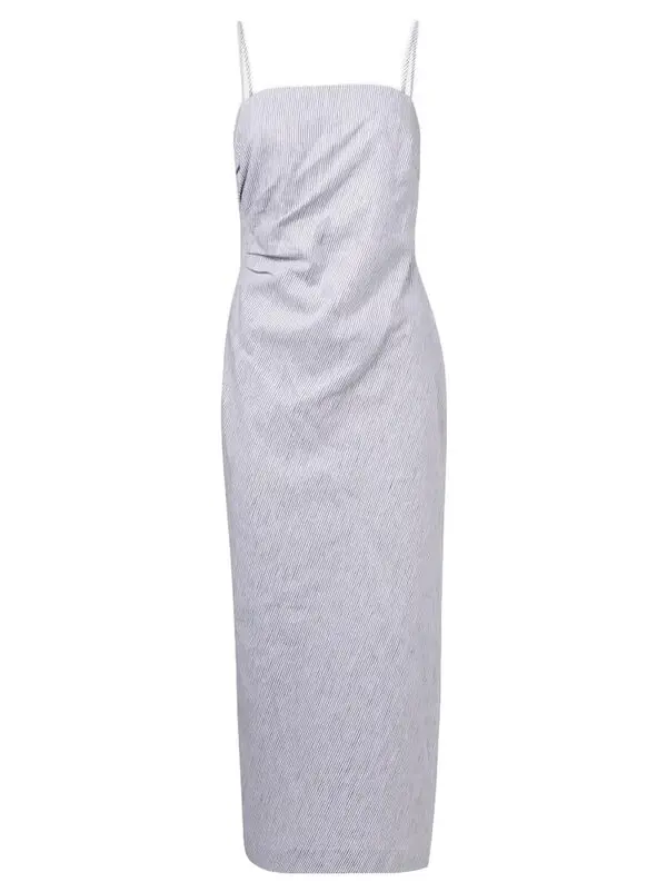Vince Cotton And Linen Midi Dress - White