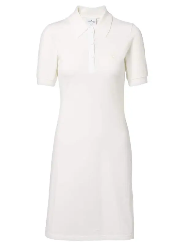 COURREGES Courrèges Cotton Piqué Polo Dress - White