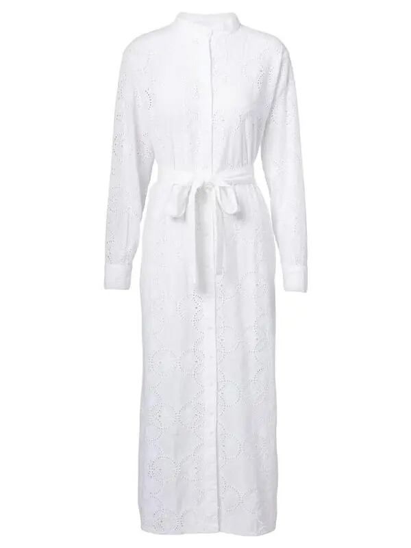 Melissa Odabash Luann Broderie Anglaise Midi Dress - White