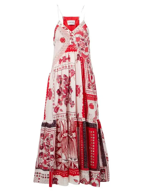 MARANT ETOILE Sabbage Printed Midi Dress - Red