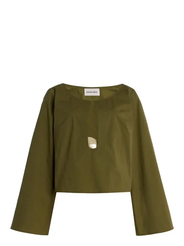MARLIES GRACE Exclusive Ocean Cotton Top - Green