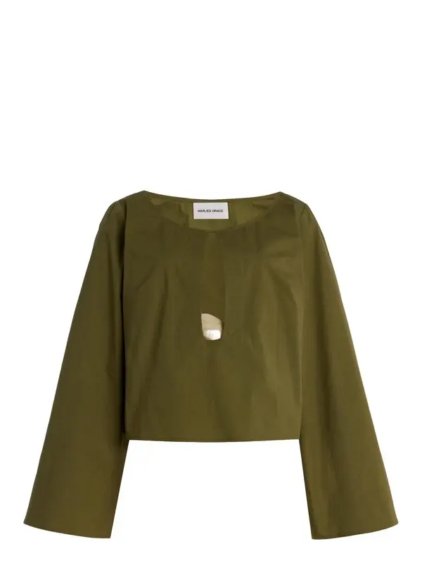 MARLIES GRACE Exclusive Ocean Cotton Top - Green