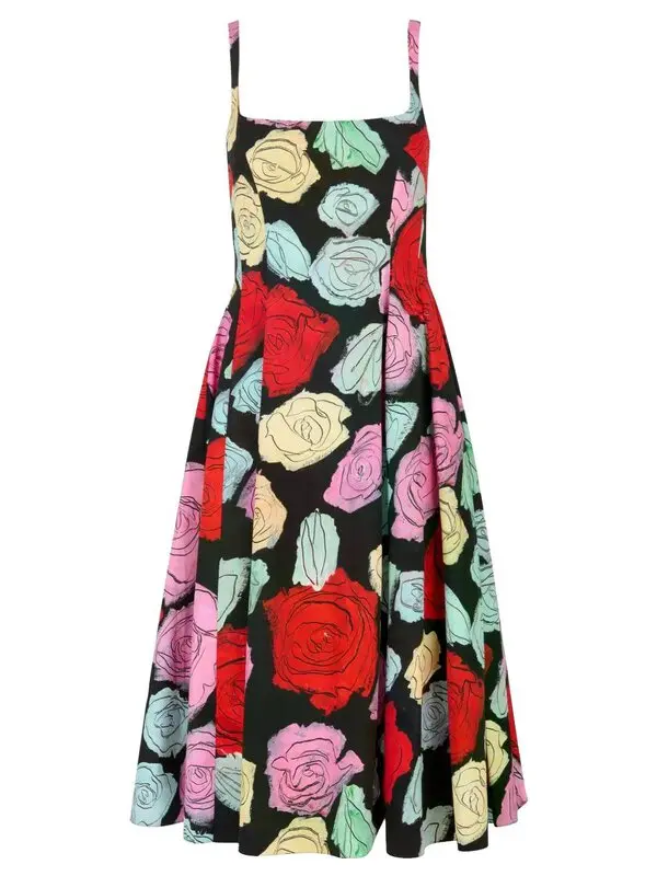 Marni Floral-print A-line Dress - Black
