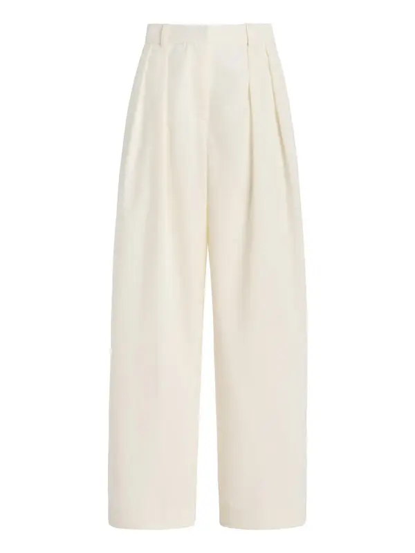 THE FRANKIE SHOP Daytona Pleated Wool-blend Trousers - Ivory