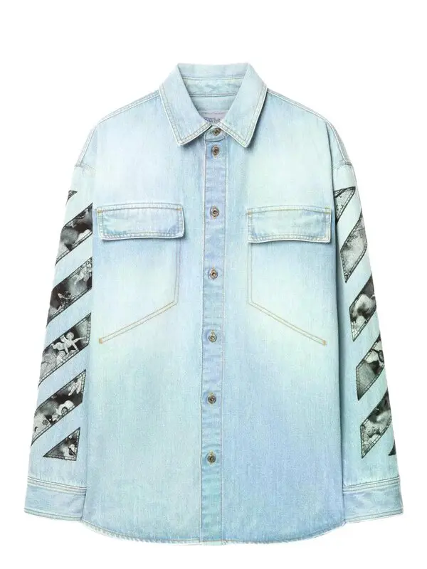 Off-White Fresco Denim Shirt - Blue
