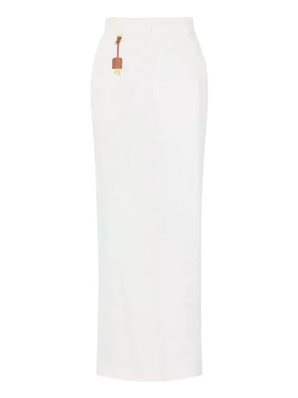 Elisabetta Franchi Gabardine Midi Skirt - White