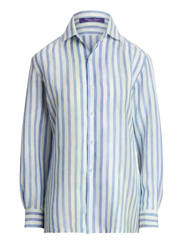 Ralph Lauren Striped Linen Shirt - Blue