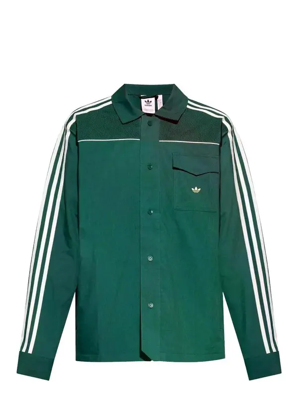 Adidas Logo-embroidered Shirt Jacket - Green