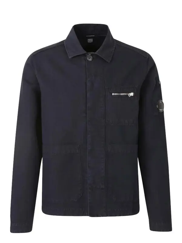 C.P. COMPANY Linen Cotton Jacket - Midnight Blue