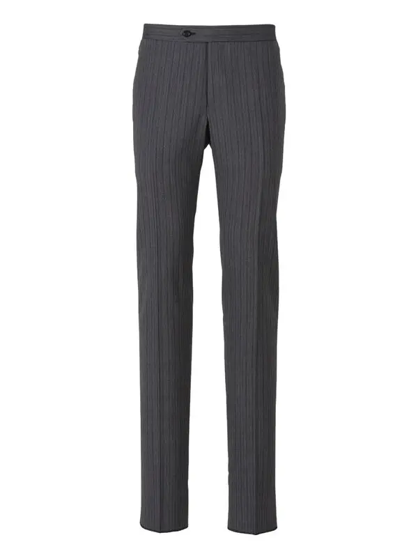 Canali Striped Wool Pants - Antracite Grey