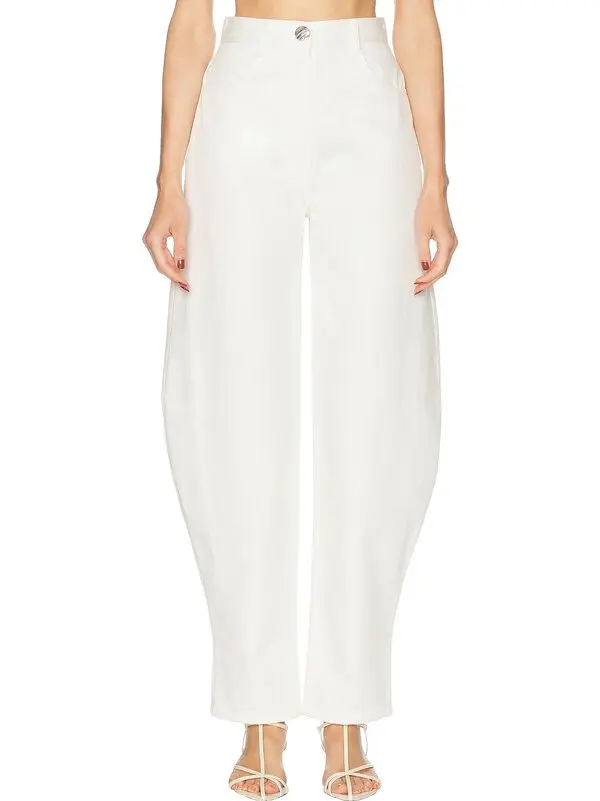 Matthew Bruch High-waist Barrel Leg Jeans - White Denim