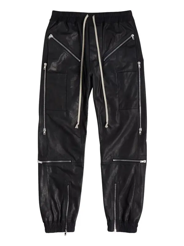 Rick Owens Headon Leather Sweatpants - Black