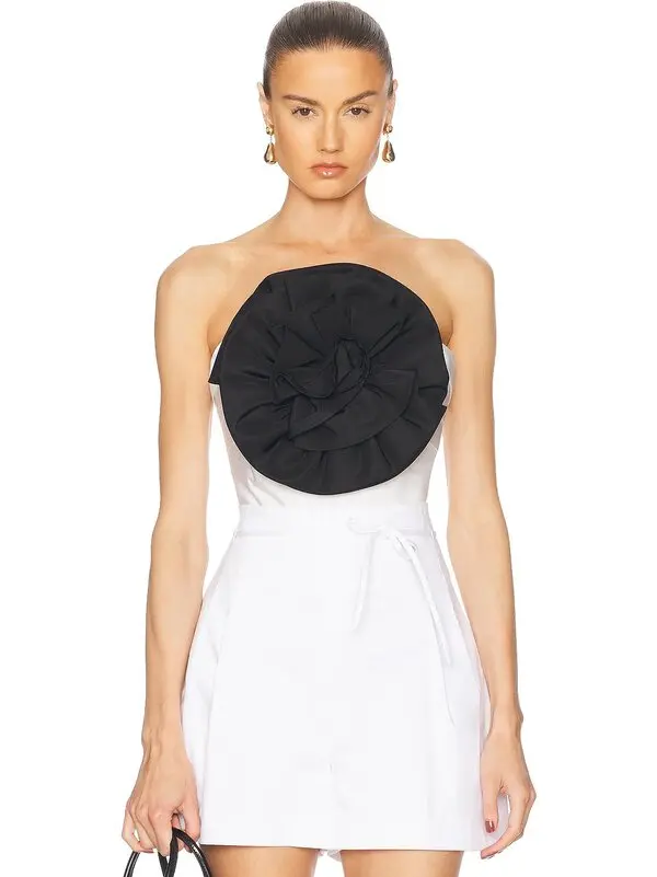 Carolina Herrera Rose Top - Black & White