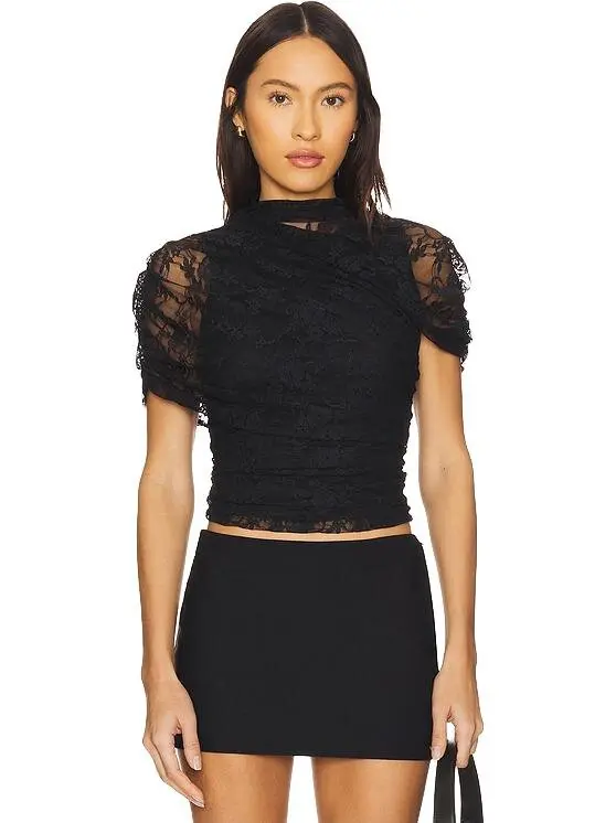 Amanda Uprichard Evianna Lace Top - Black