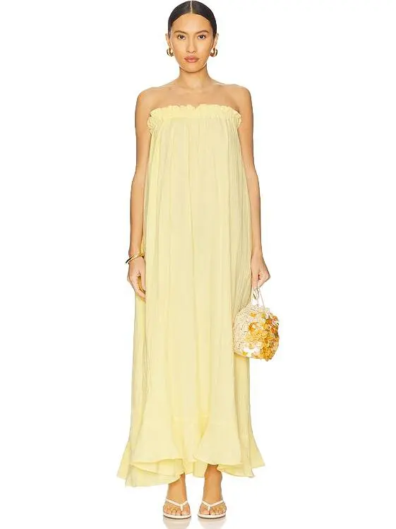 Show Me Your Mumu Around The World Maxi Dress - Yellow Gauze
