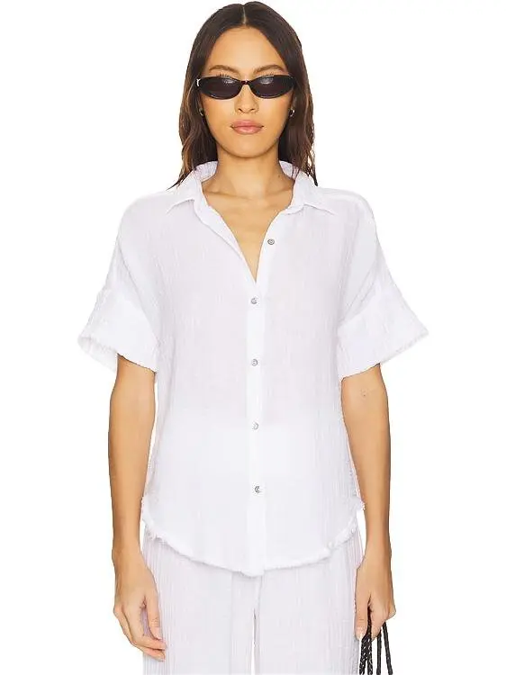 Michael Stars Bailey Button Down Shirt - White