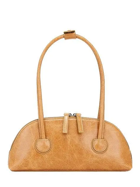 MARGESHERWOOD Bessette Shoulder Bag - Soft Camel Pull Up Crinkle