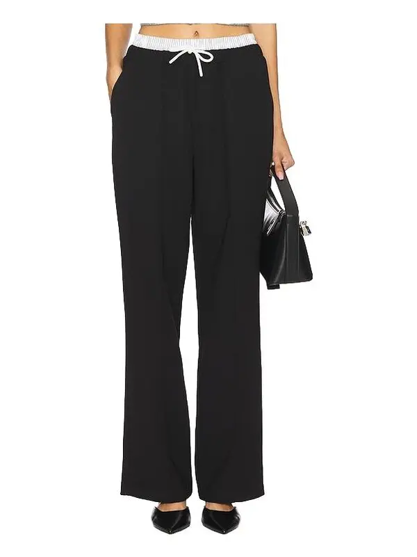 4TH & RECKLESS Bianaca Contrast Waist Trousers - Black