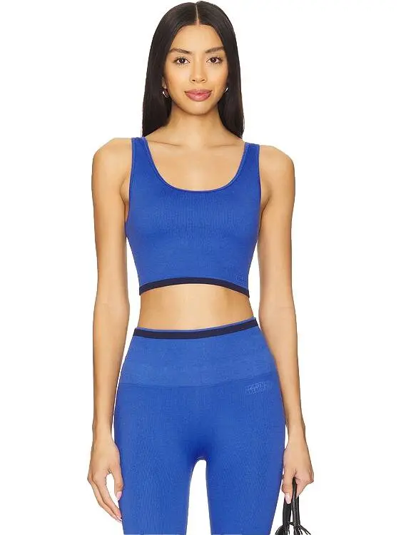 Spiritual Gangster Love Longline Bra In Blue - Periwinkle
