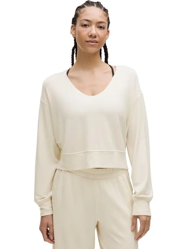 Lululemon Becalm Scoop-neck Pullover - Light Ivory