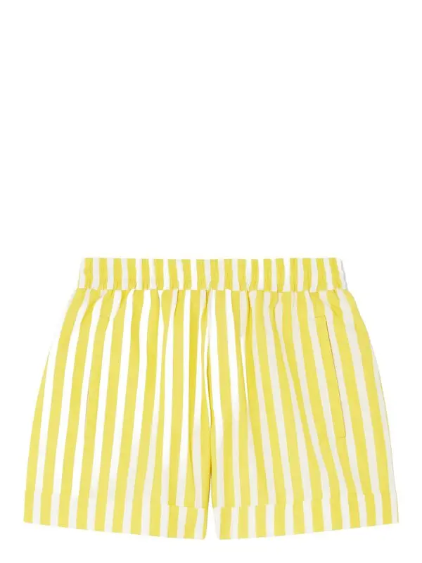 Suzie Kondi Banker Striped Cotton-poplin Shorts - Yellow