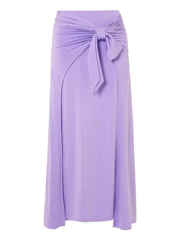 Rabanne Knotted Gathered Maxi Skirt - Purple