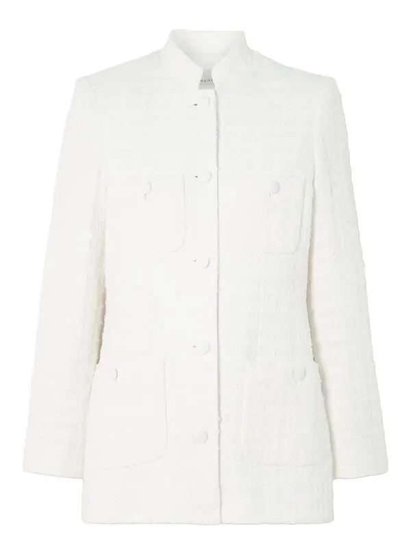 LIBEROWE Raja Checked Bouclé-tweed Jacket - White