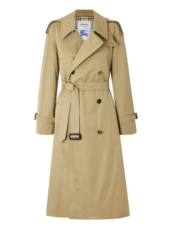 Burberry Castleford Double-breasted Cotton-gabardine Trench Coat - Neutrals