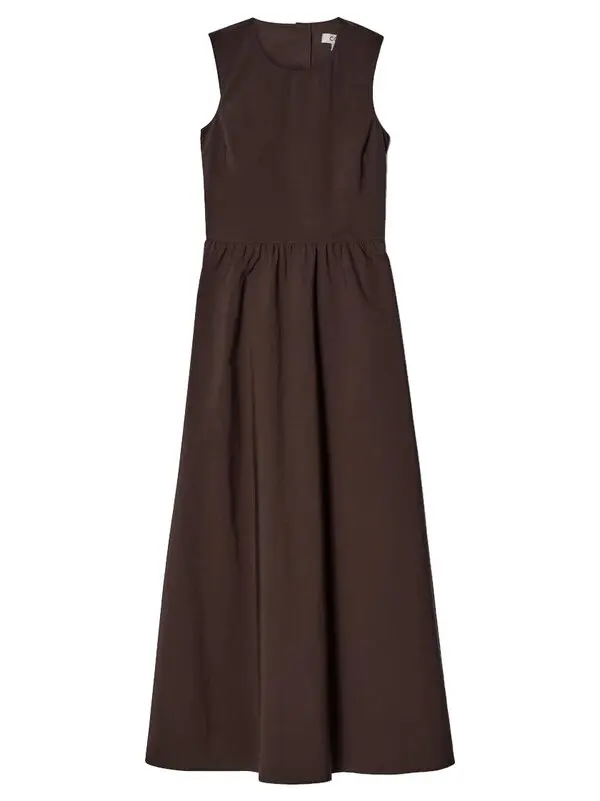 Cos Open-back Cotton Maxi Dress - Brown