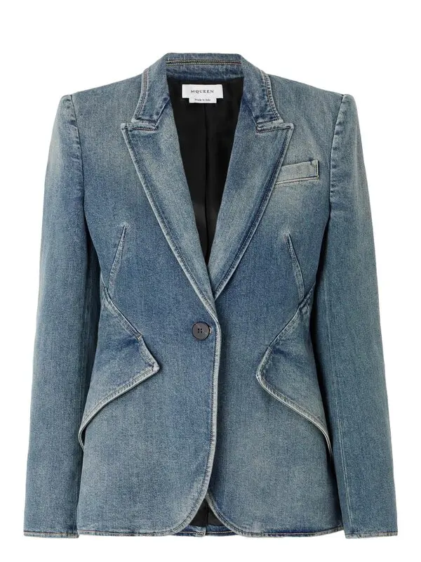 Alexander McQueen Denim Blazer - Blue