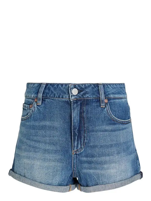 Alice + Olivia Maggie Denim Shorts - Mid Denim
