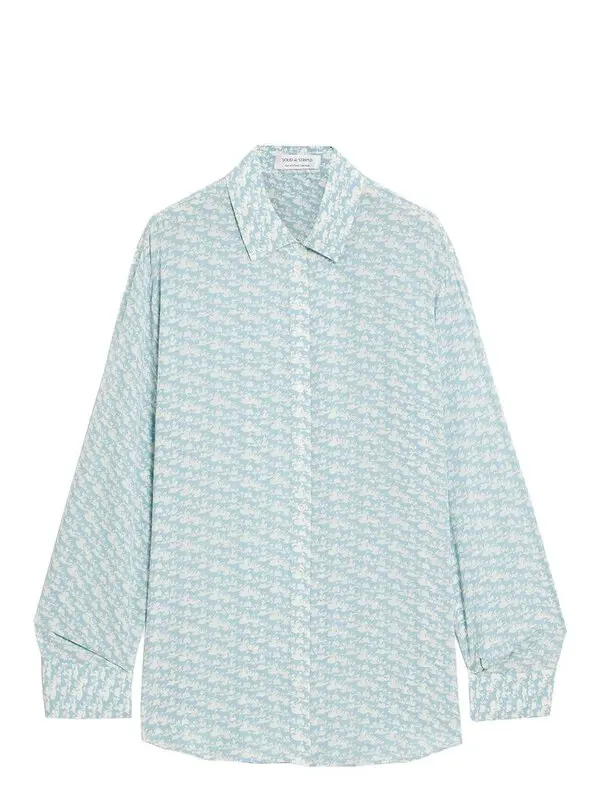 Solid & Striped The Delmore Printed Shirt - Light Blue