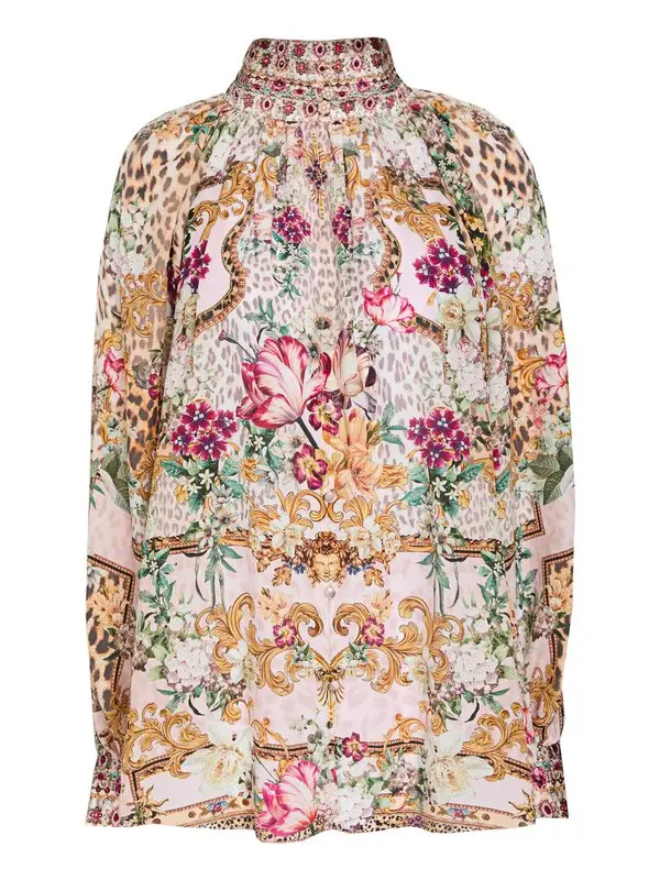Camilla Embellished Printed Blouse - Multicolor
