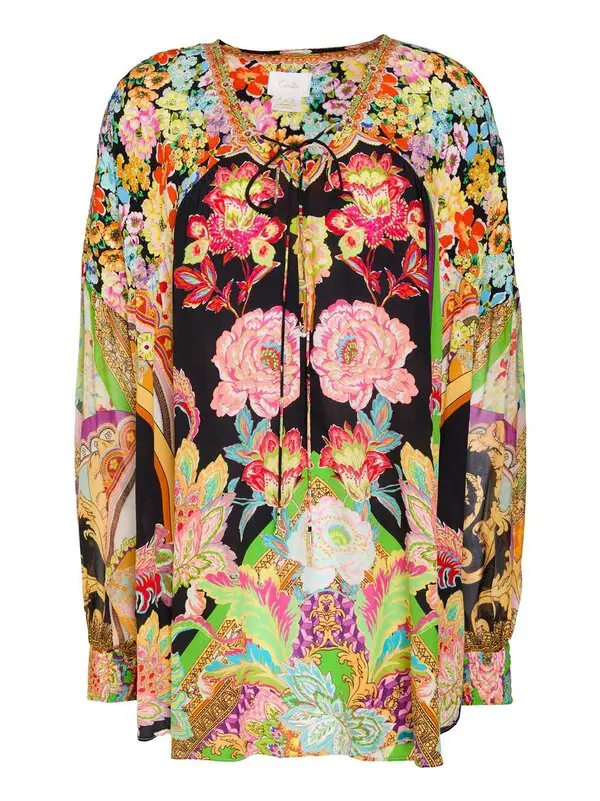 Camilla Crystal-embellished Floral-print Blouse - Multicolor