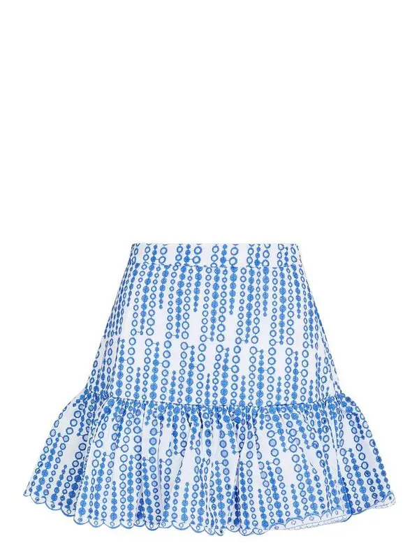 Charo Ruiz Ibiza Formentera Broderie Anglaise Mini Skirt - Blue