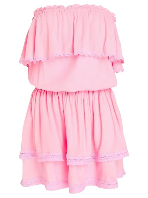 Melissa Odabash Salma Strapless Tiered Mini Dress - Baby Pink