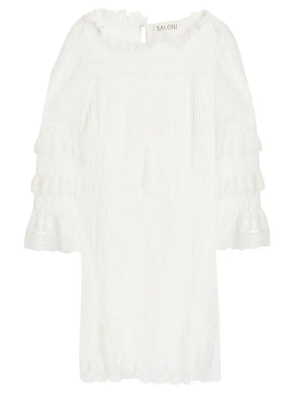 Saloni Lea Lace-trimmed Mini Dress - Ivory