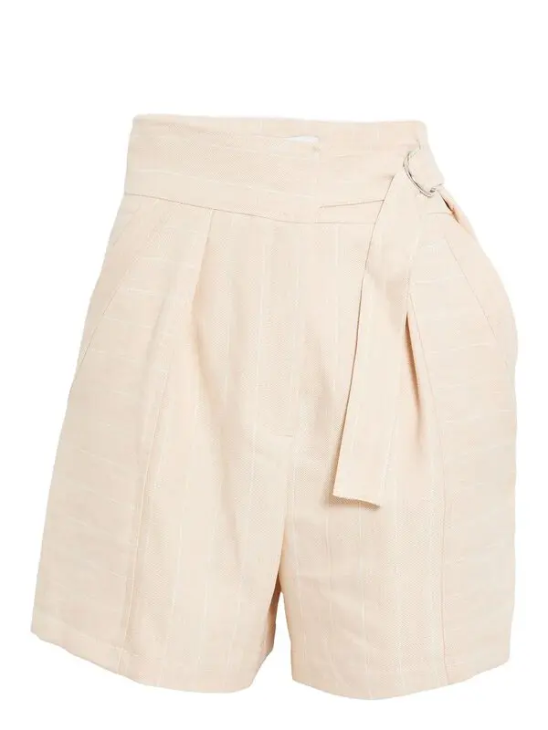 IRO PARIS Mendoza Striped Twill Shorts With Belt - Pastel Orange