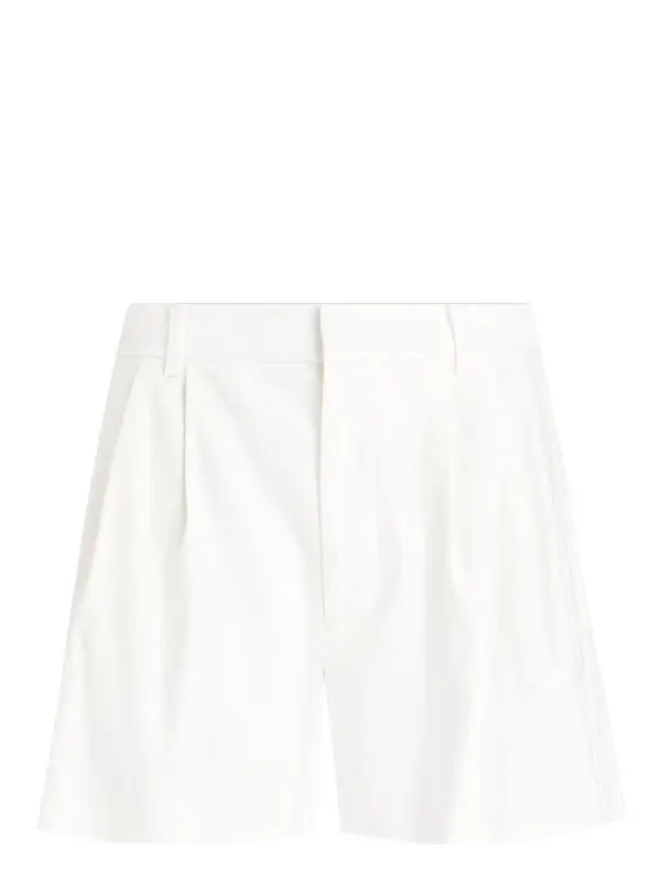Alice + Olivia Pleated Linen-blend Shorts - White