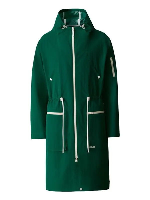 Mackage Gage Long Seam Sealed Ripstop Raincoat - Leaf Green