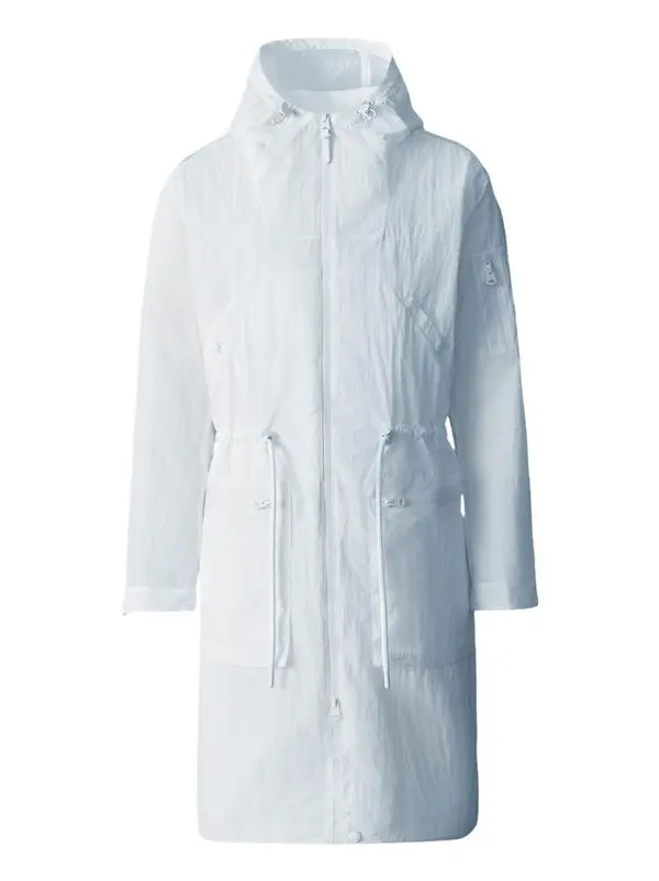 Mackage Gage Long Seam Sealed Ripstop Raincoat - White